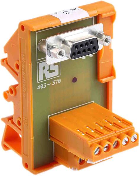 RS PRO 9 Pole D Sub Connector Female Interface Module DIN Rail Mount RS Components Indonesia