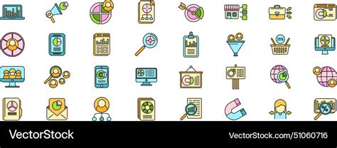 Market Segmentation Icons Set Color Line Vector Image
