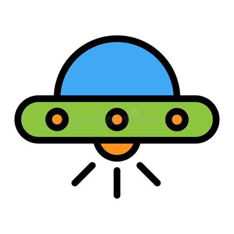 UFO Icon Line Isolated On White Background Black Flat Thin Icon On