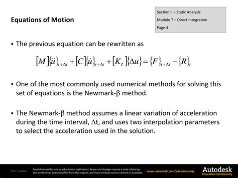 PPT Exploring Equations Of Motion In Static Analysis PowerPoint Presentation ID