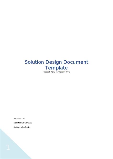 Solution Design Document Template Solution Design Document Template Project ABC For Client XYZ Solution Design Document Template Solution Design Document Template Project ABC For Client XYZ