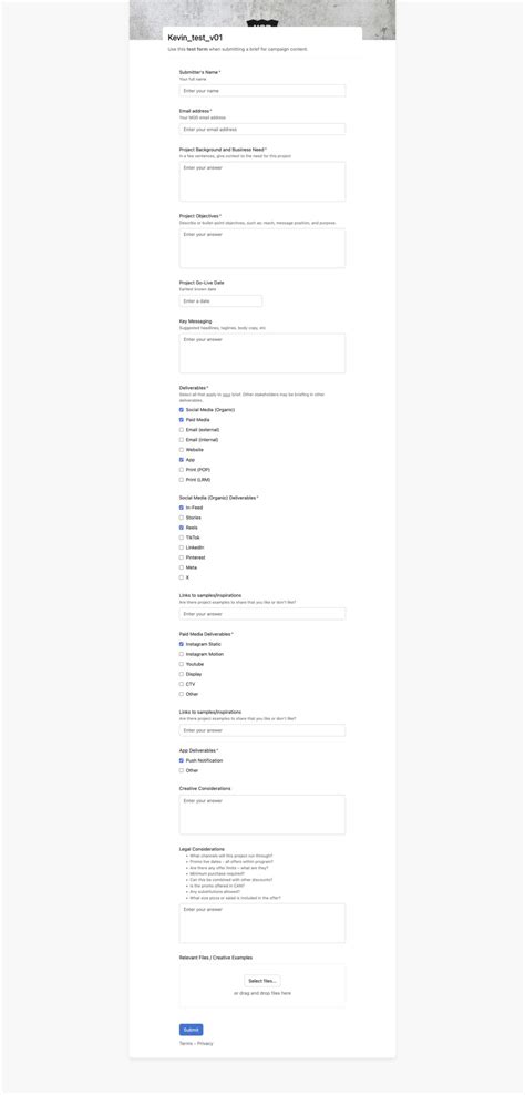 Project Resource Request Template