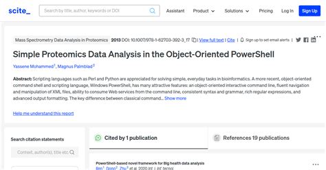 simple proteomics data analysis in the object oriented powershell