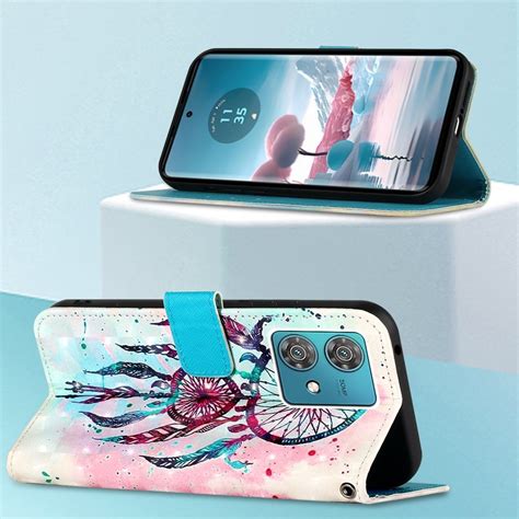For Motorola Edge Neo D Painting Horizontal Flip Leather Phone Case Color Drop Wind Chimes