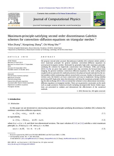 Pdf Maximum Principle Satisfying Second Order Discontinuous Galerkin Schemes For Convection