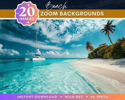 Beach Zoom Backgrounds Tropical Sunset Virtual Meeting Backdrop Teams