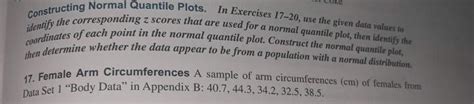 Solved Constructing Normal Quantile Plots In Exercises