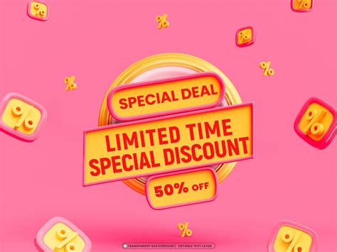 특별 할인 3d 프로모션 배너 디자인 템플릿 무료 Psd 파일