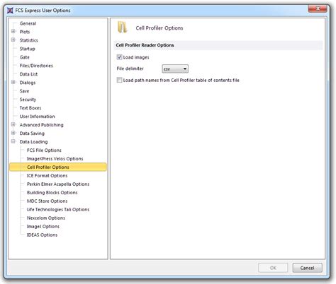 Cellprofiler Options