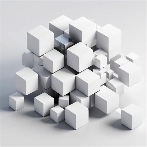 Abstract 3d Rendering Of Geometric Shapes A Composition In Dimensions