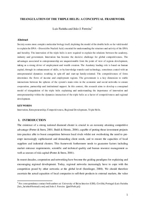 Pdf Triangulation Of The Triple Helix A Conceptual Framework
