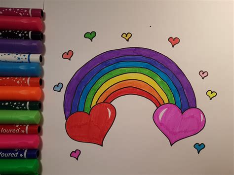 Aww This Is Cute Rainbow Heart How To Draw Cute Rainbow Heart For