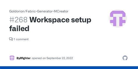 workspace setup failed · issue 268 · goldorion fabric generator mcreator · github