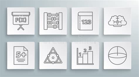 Set Line Calculator Graph Schedule Chart Diagram Chalkboard Test Exam Sheet And Pen And