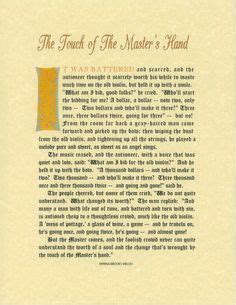 The Touch Of The Masters Hand Poem On Wall Hanging Home Random