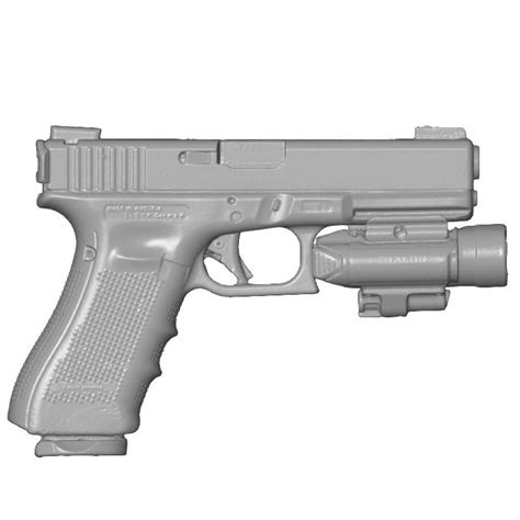 Stl File Glock 17 9mm Pistol With Olight Baldr Pro Lightlaser Real