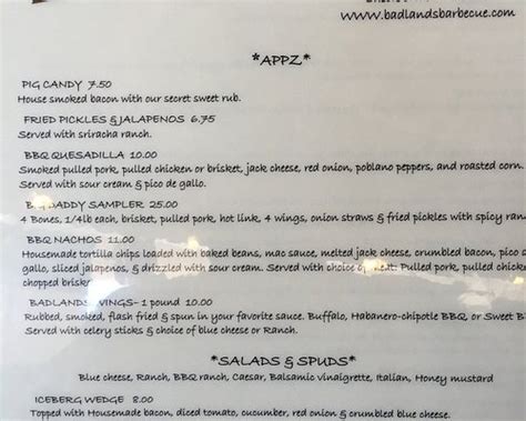 Badlands Bbq Norco Menu Prices And Restaurant Reviews Tripadvisor