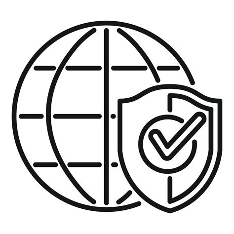 Global Ssl Certificate Icon Outline Vector Safe Data 20248635 Vector Art At Vecteezy