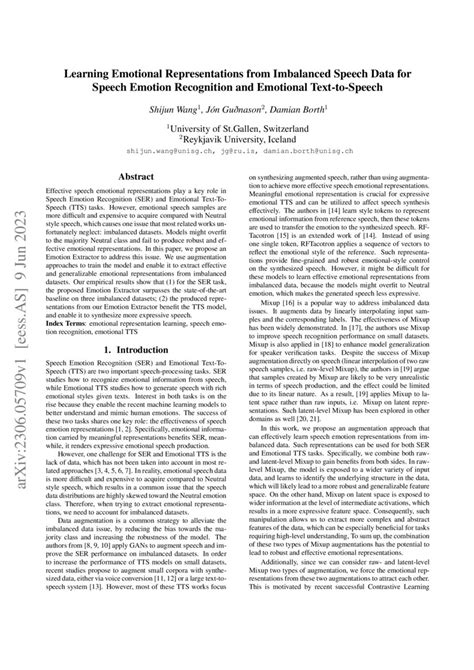 Learning Emotional Representations From Imbalanced Speech Data For Speech Emotion Recognition