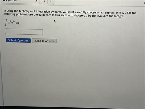 Solved In Using The Technique Of Integration By Parts You