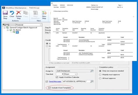 Dynamics Gp 2016 Word Templates Batch Approval Workflow Email