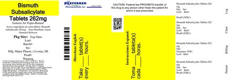 Dailymed Major Bismuth Subsalicylate Bismuth Subsalicylate Tablet