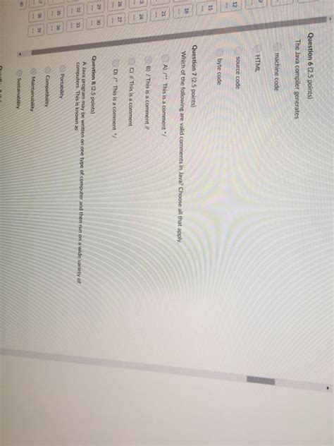 Solved Question 6 25 Points The Java Compiler Generates