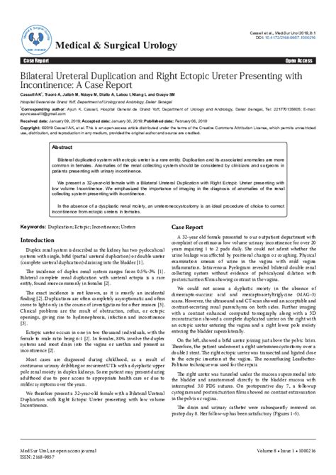 Pdf Bilateral Ureteral Duplication And Right Ectopic Ureter Presenting With Incontinence A