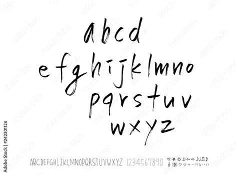 벡터 문자 손으로 쓴 글씨체 Stock Vector Adobe Stock