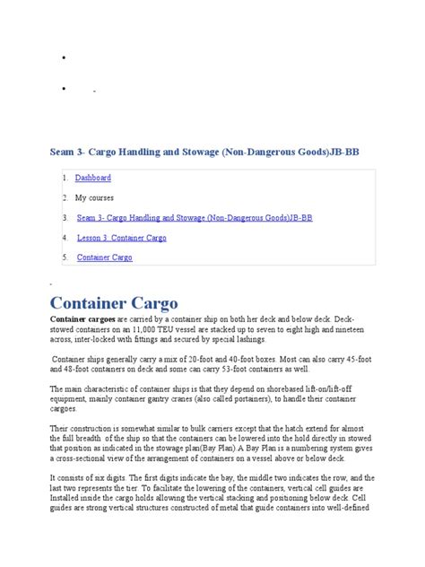 Securing Container Cargoes A Comprehensive Guide To Container Ship Stowage Planning And Cargo