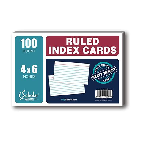 White Index Cards 4 X 6 Ruled 100 Ct