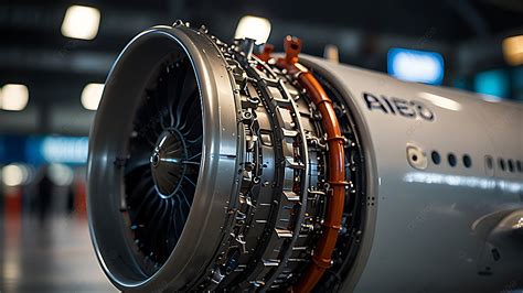 산업 환경에서 팬 블레이드와 복잡한 금속 부품을 강조하는 대형 항공기 제트 엔진의 클로즈업 제트 엔진 팬 블레이드 항공기 배경 일러스트 및 사진 무료 다운로드