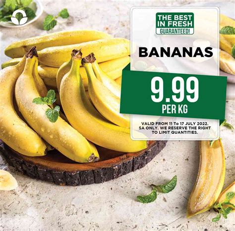 Bananas per kg offer at Food Lover's Market
