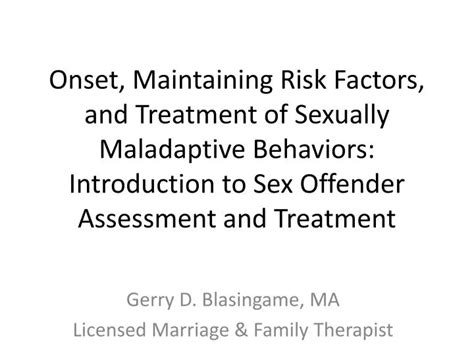 Ppt Onset Maintaining Risk Factors And Treatment Of Sexually
