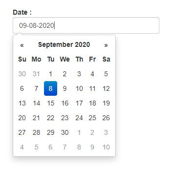 How To Set Datepicker In Bootstrap