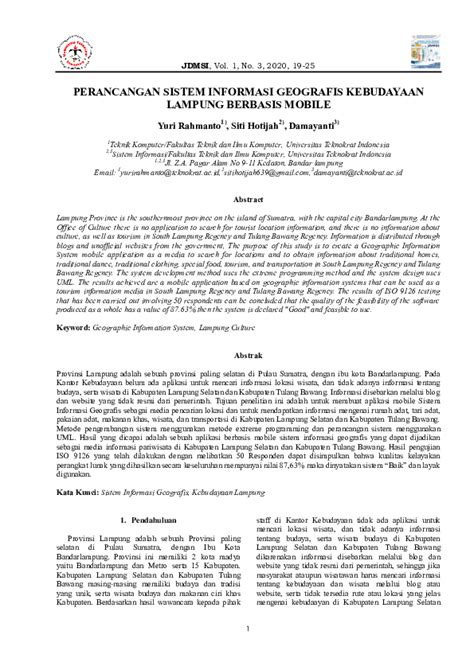Pdf Perancangan Sistem Informasi Geografis Kebudayaan Lampung Berbasis Mobiledesign Of Mobile