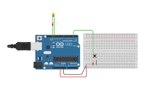 Circuit Design Encender Led Con Pulsador Tinkercad