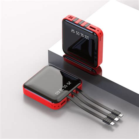 Mini Mobile Power Bank With Built In Cables