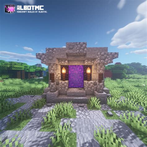 Nether Portal Entrance Design Stone Style Minecraftbuilds