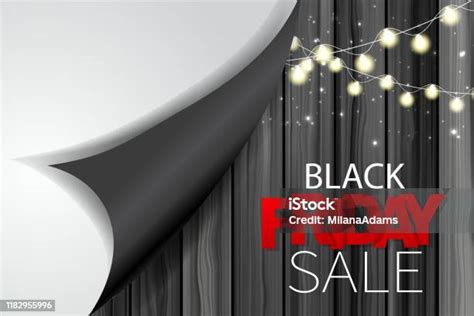 블랙 프라이데이 세일 쇼핑 이벤트 광고 배경 빛나는 조명 화환 과 타이포그래피 텍스트 포장지를 벗겨 아래 뉴스 레터 및 웹 사이트 광고에 대한 큰 할인 디자인 개념 벡터