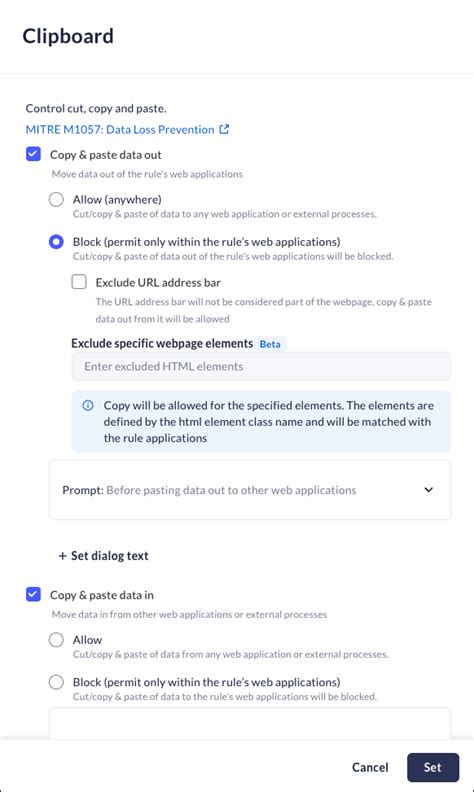configure prisma access browser data controls