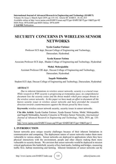 Wireless Sensor Network Internet Model Layer Based Security Attacks