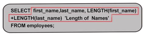 Basic Select Statement Get The Length Of Name Of All Employees W3resource