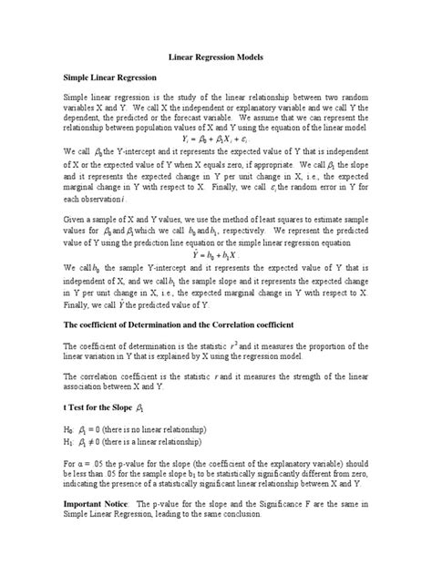linear regression models pdf regression analysis correlation and dependence