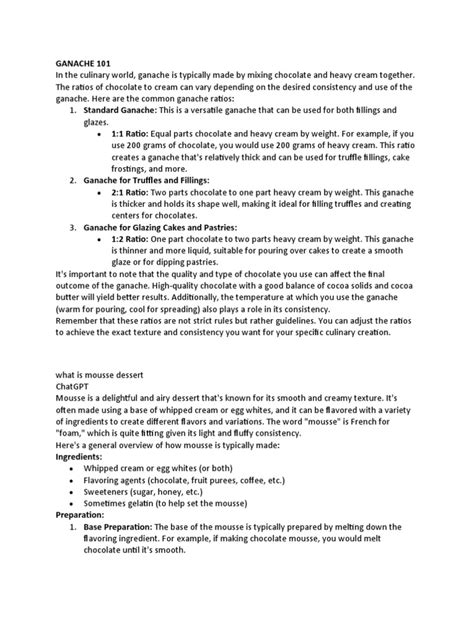 Ganache 101 Pdf Whipped Cream Chocolate