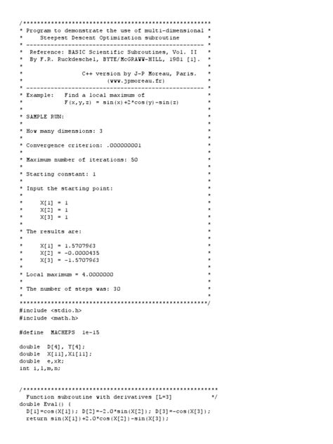 Cplus Steepds Cpp Pdf Subroutine Applied Mathematics
