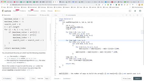 【每日一题】1420 Build Array Where You Can Find The Maximum Exactly K Comparisons 4262020 Youtube