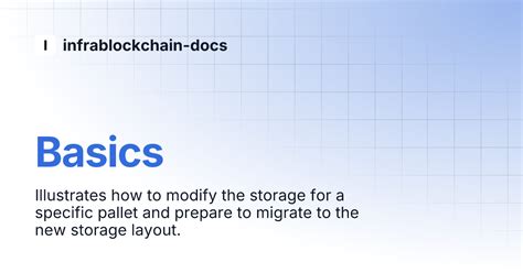 Basics Infrablockchain Docs