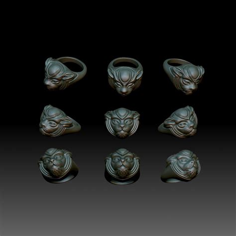3d Printable Ring Cat By Ivailo Ivanov