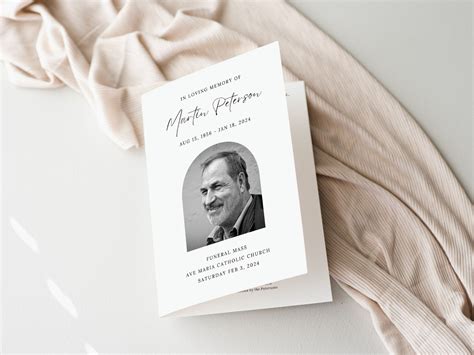 Catholic Funeral Mass Program Celebration Of Life Template Etsy